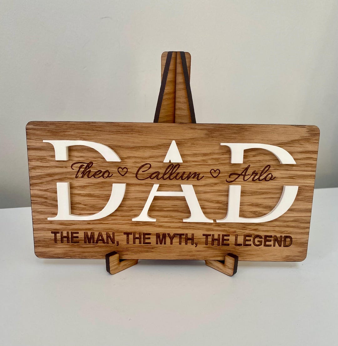Personalised Wood Plaque – Christmas Gift for Dad or Grandad - 3D Dad ...