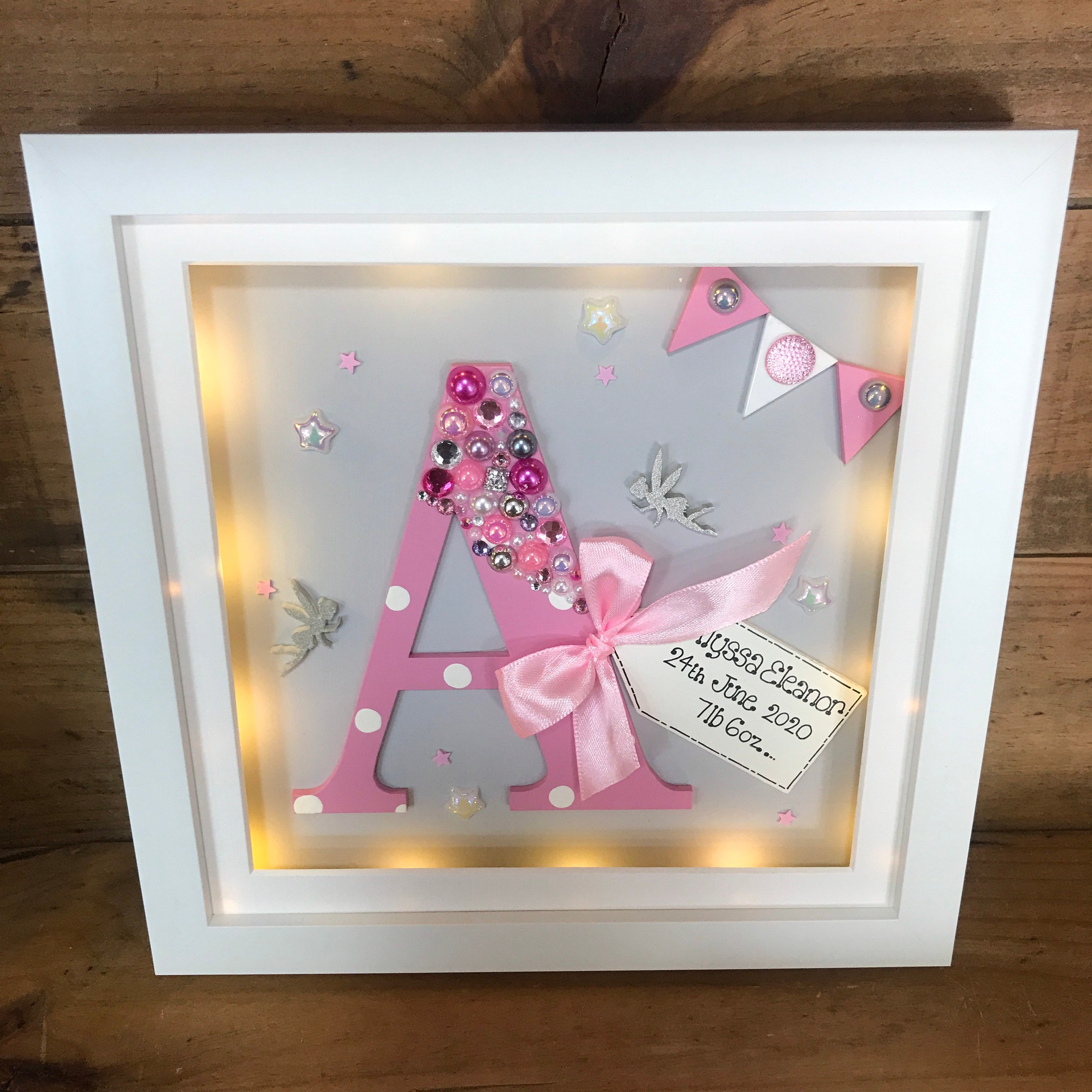 Personalised New Baby Initial Frame With Stars and Fairies - Etsy UK