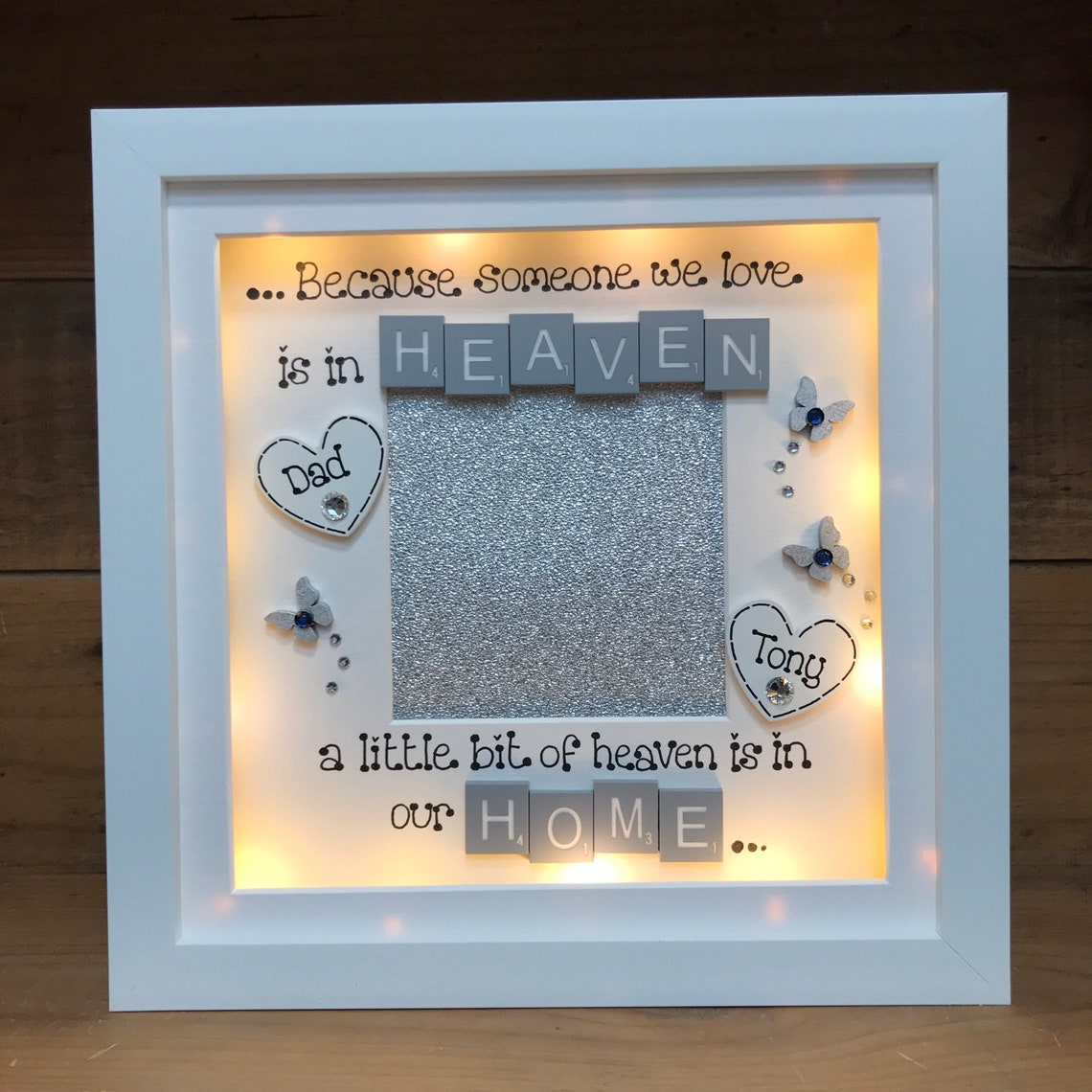 Customised LED Memorial Photo Frame | LED Sympathy Gift | Memorial ...