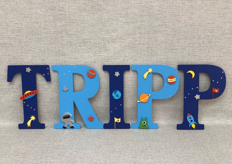 Space Rocket Spaceship Theme Kids Bedroom Letters - Etsy