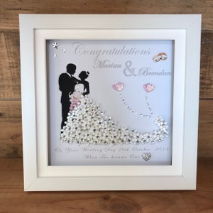9" Box Frame Personalised Wedding Gift, Wedding Anniversary Gift, - Etsy