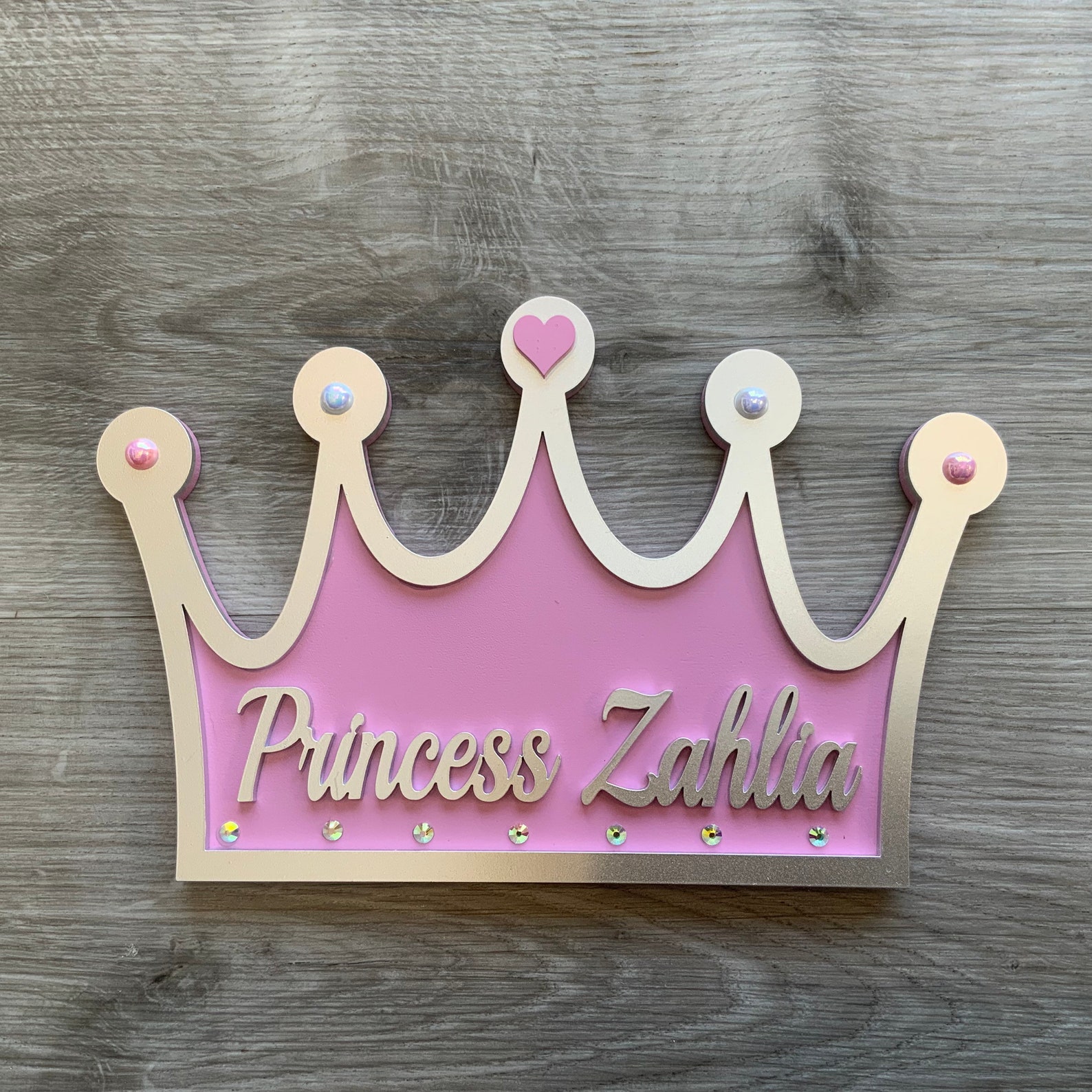 Personalised Princess Crown Door Sign | Custom Kids Name Plaque | Girls ...