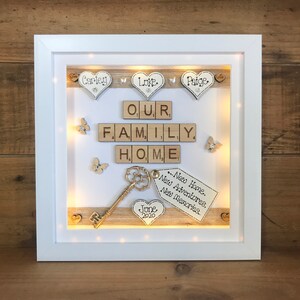 Customised New Home Family Name Box Frame | First Home Gift | House ...