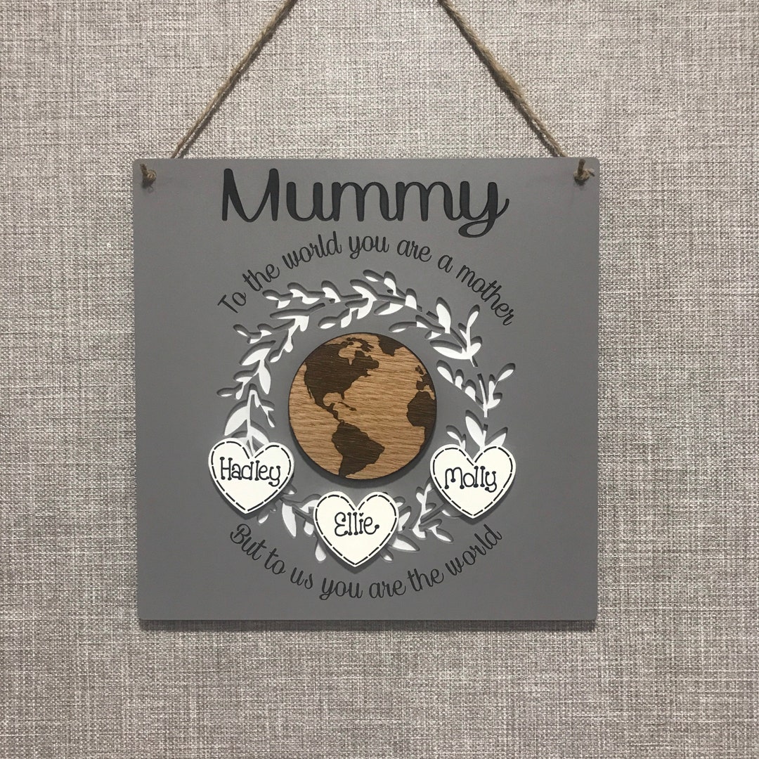 Custom Made Engraved Plaque Gift for Mummy Customised Sign for Mum ...