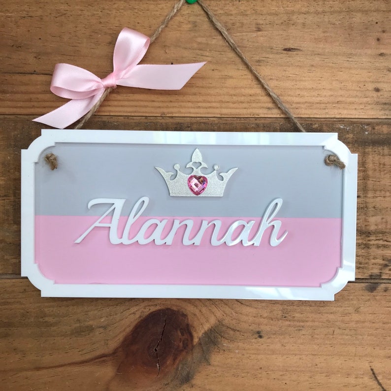 Childrens Door Sign Princess Crown Plaque Custom Kids - Etsy