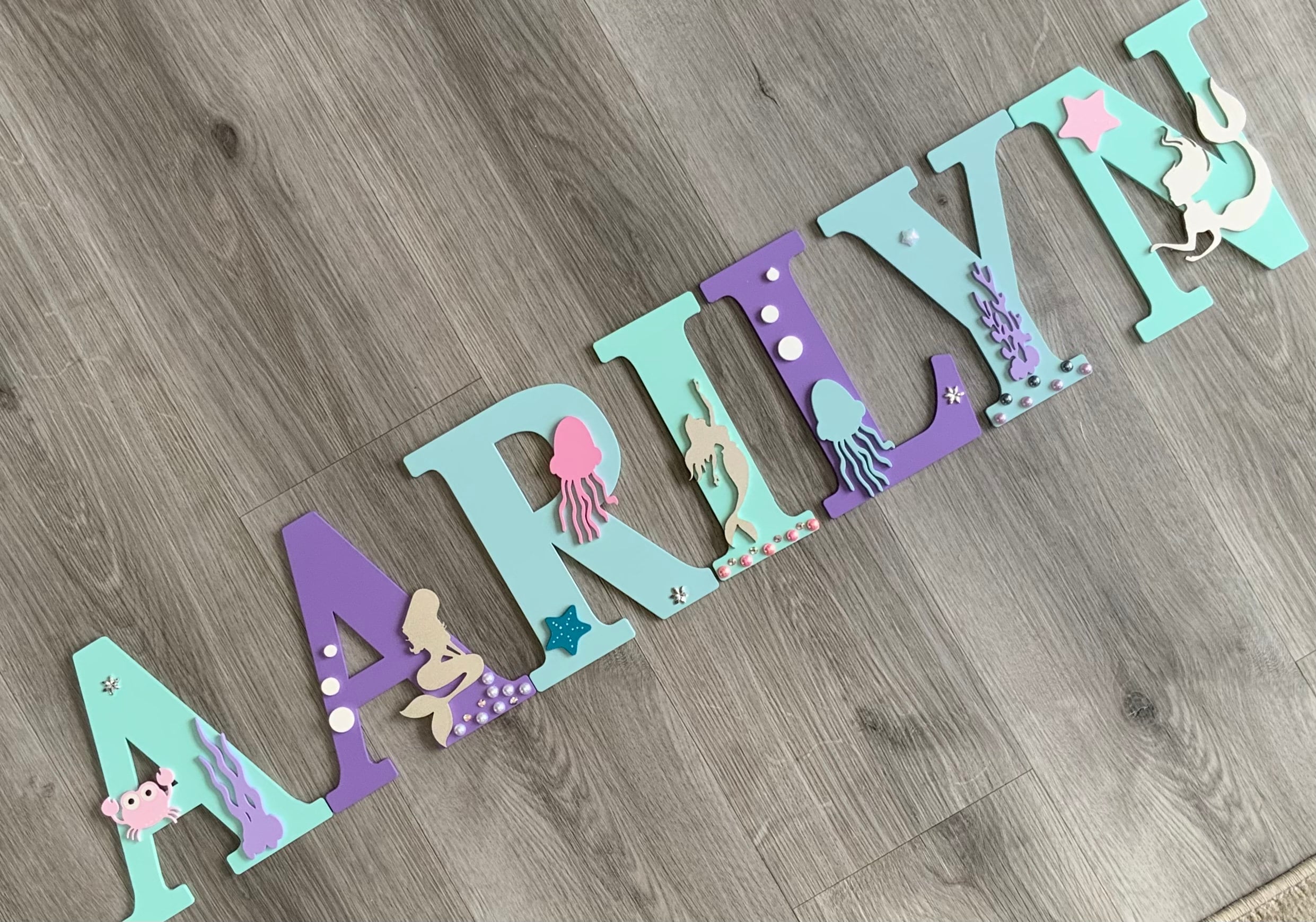 Mermaid Letters Ocean Theme Childrens Bedroom Custom Made - Etsy UK