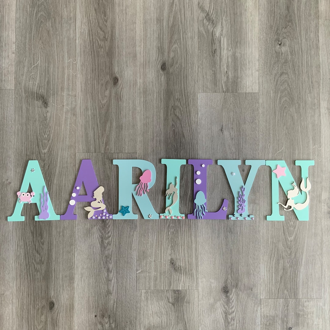 Mermaid Letters - Ocean Theme Children’s Bedroom - Custom Made Gifts ...