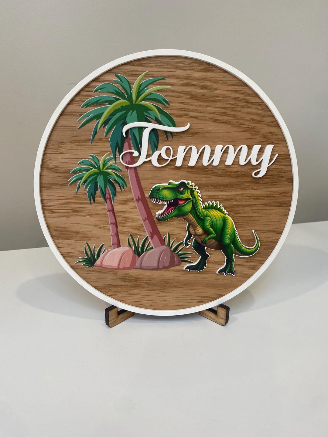 Personalised Wooden Door Sign - 3D Dinosaur, Space, Unicorn, Princess ...
