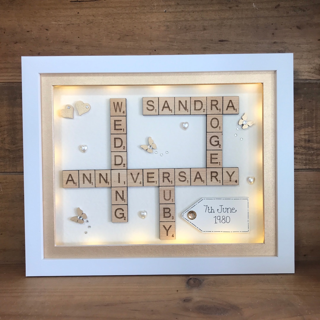 Customised Scrabble Family Name Box Frame | Custom Wedding Present ...