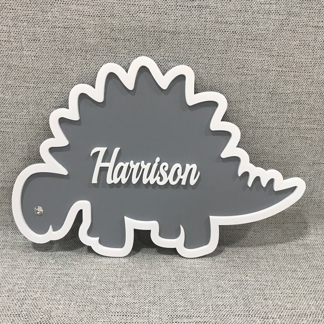Personalised Dinosaur Door Plaque Nursery Playroom Decor Customised ...
