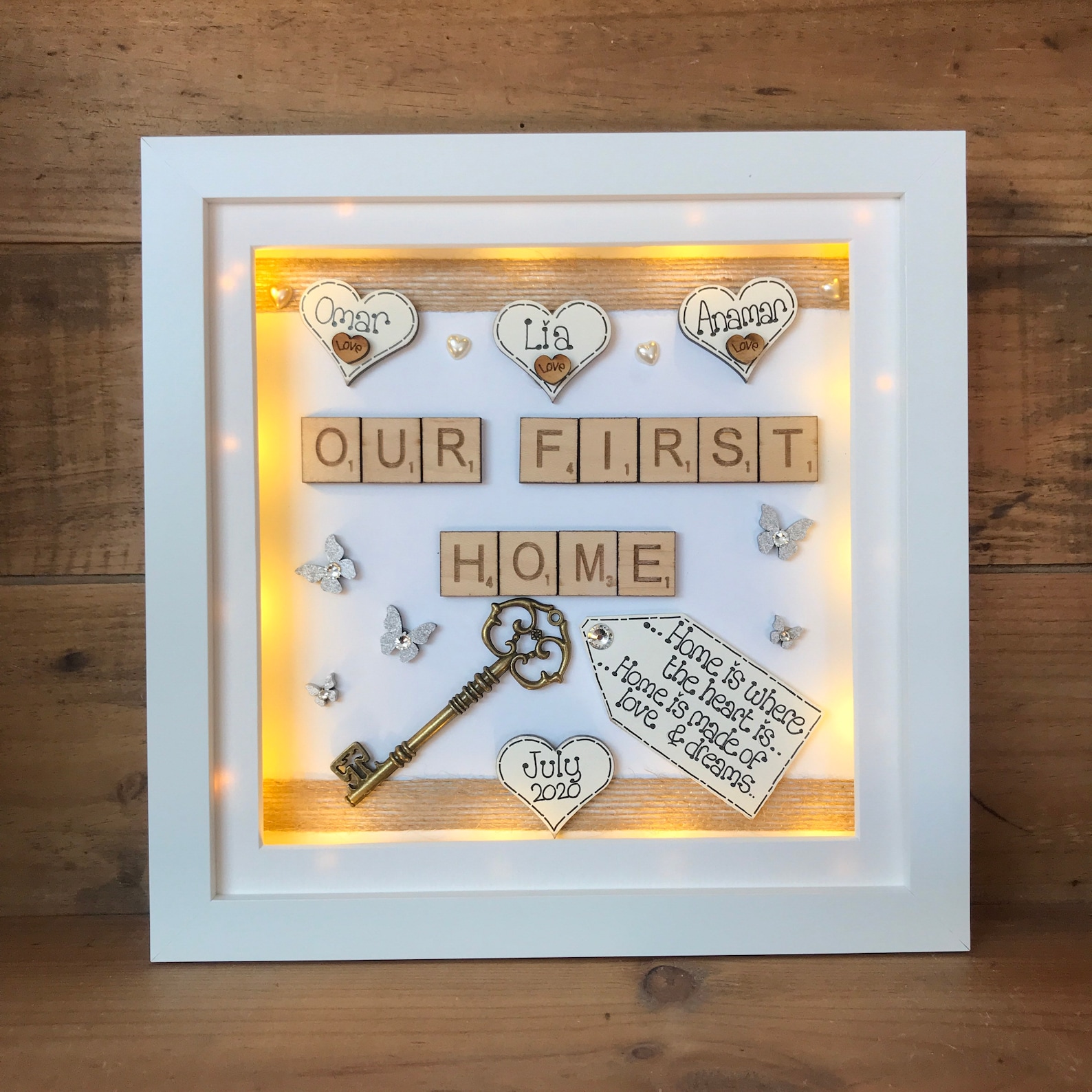 Customised New Home Family Name Box Frame | First Home Gift | House ...