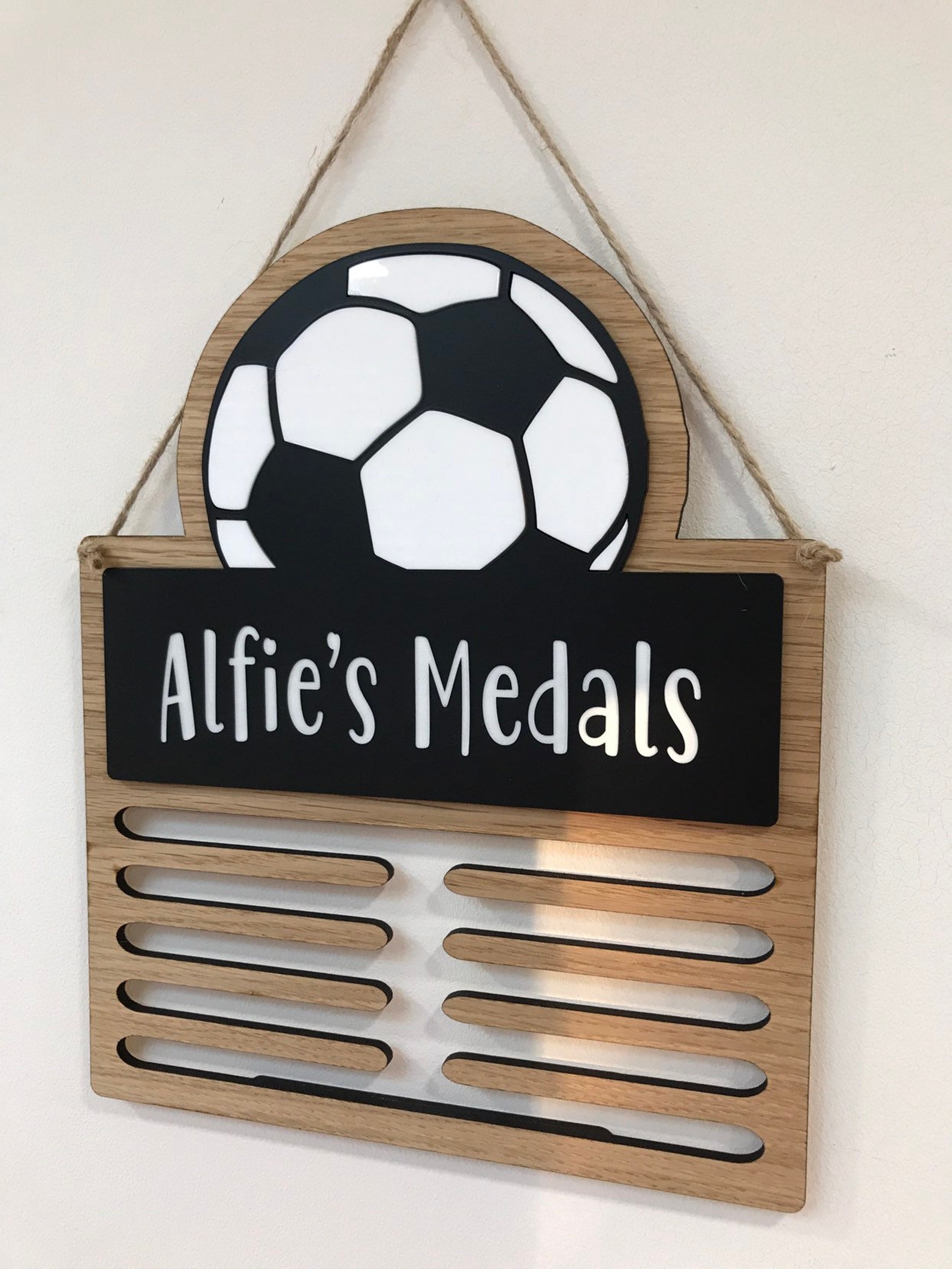Customised Football Medal Hanger Custom Medal Display Rack | Etsy
