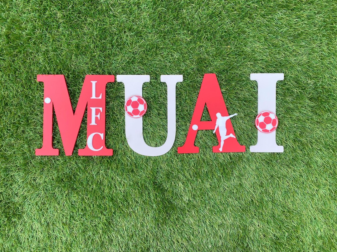 Football Themed Name Letters – Football Room Sign- Personalised Kids ...