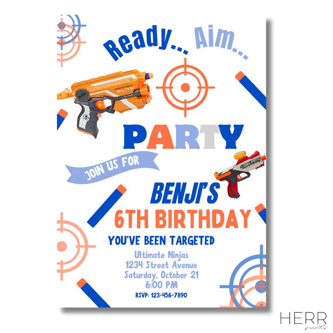 READY AIM PARTY | Birthday Invitation - Etsy