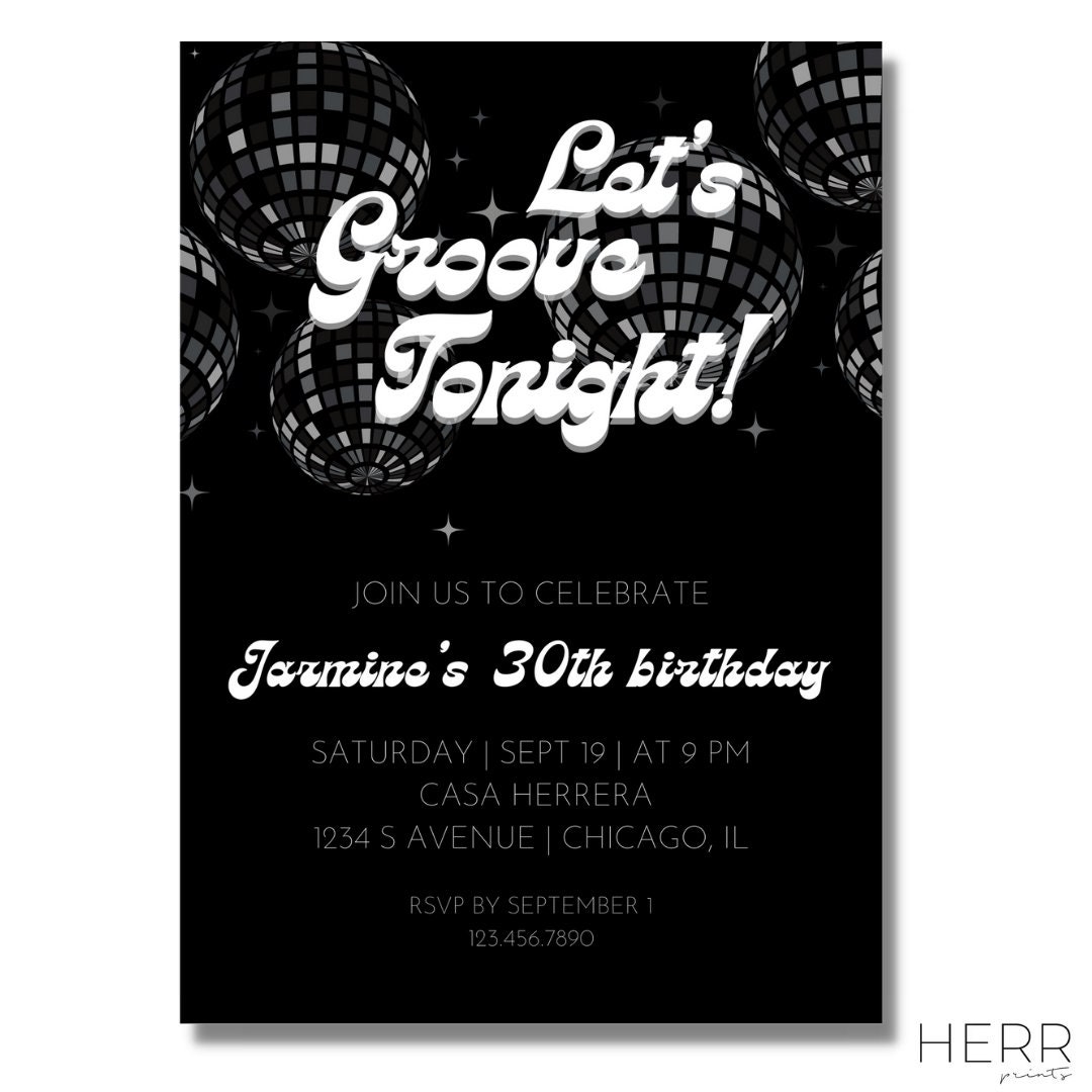 LET'S GROOVE TONIGHT | Birthday Invitation Printable - Etsy