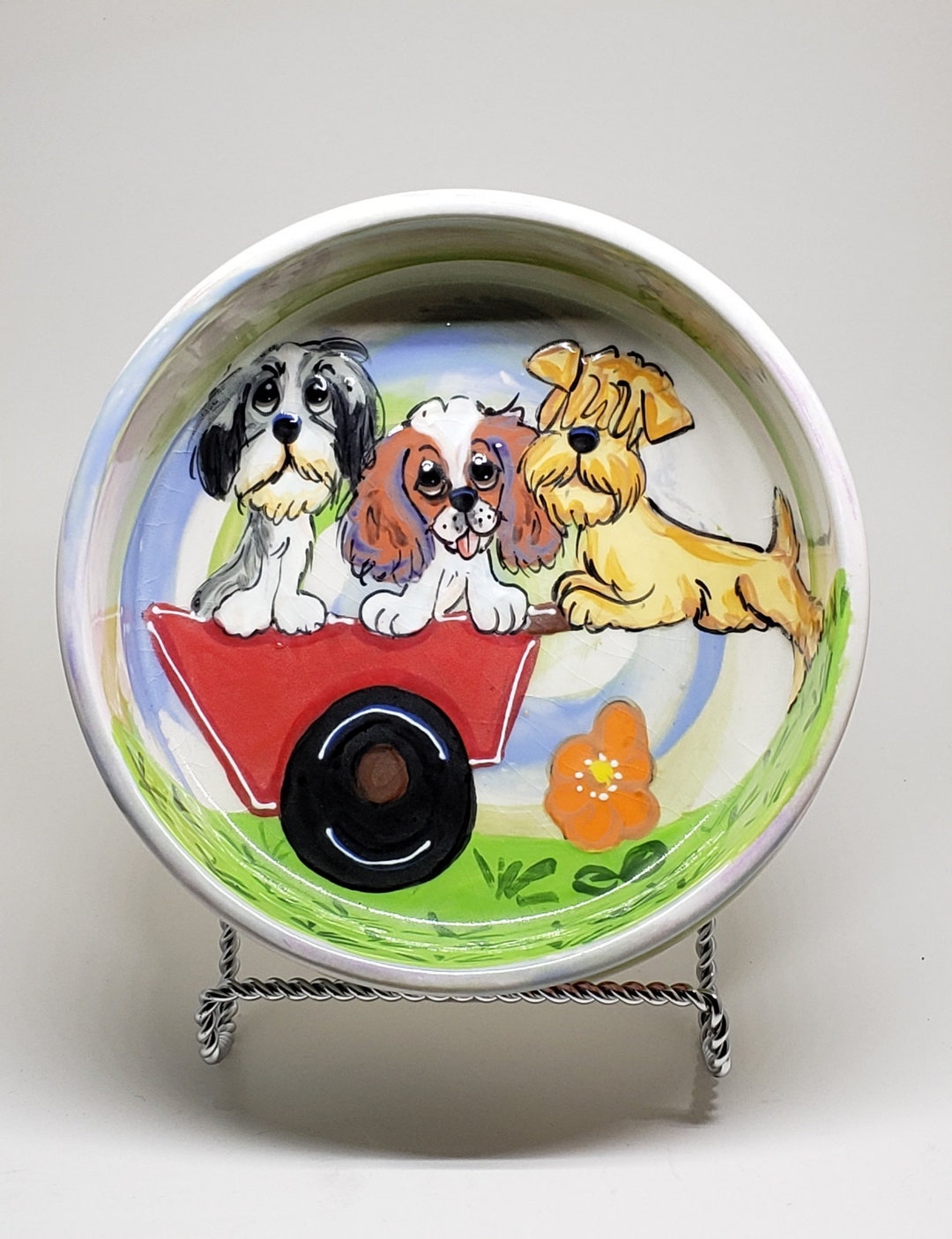 Paw Pals Cart Push Hand-made Ceramic Bowl by Debby Carman - Etsy