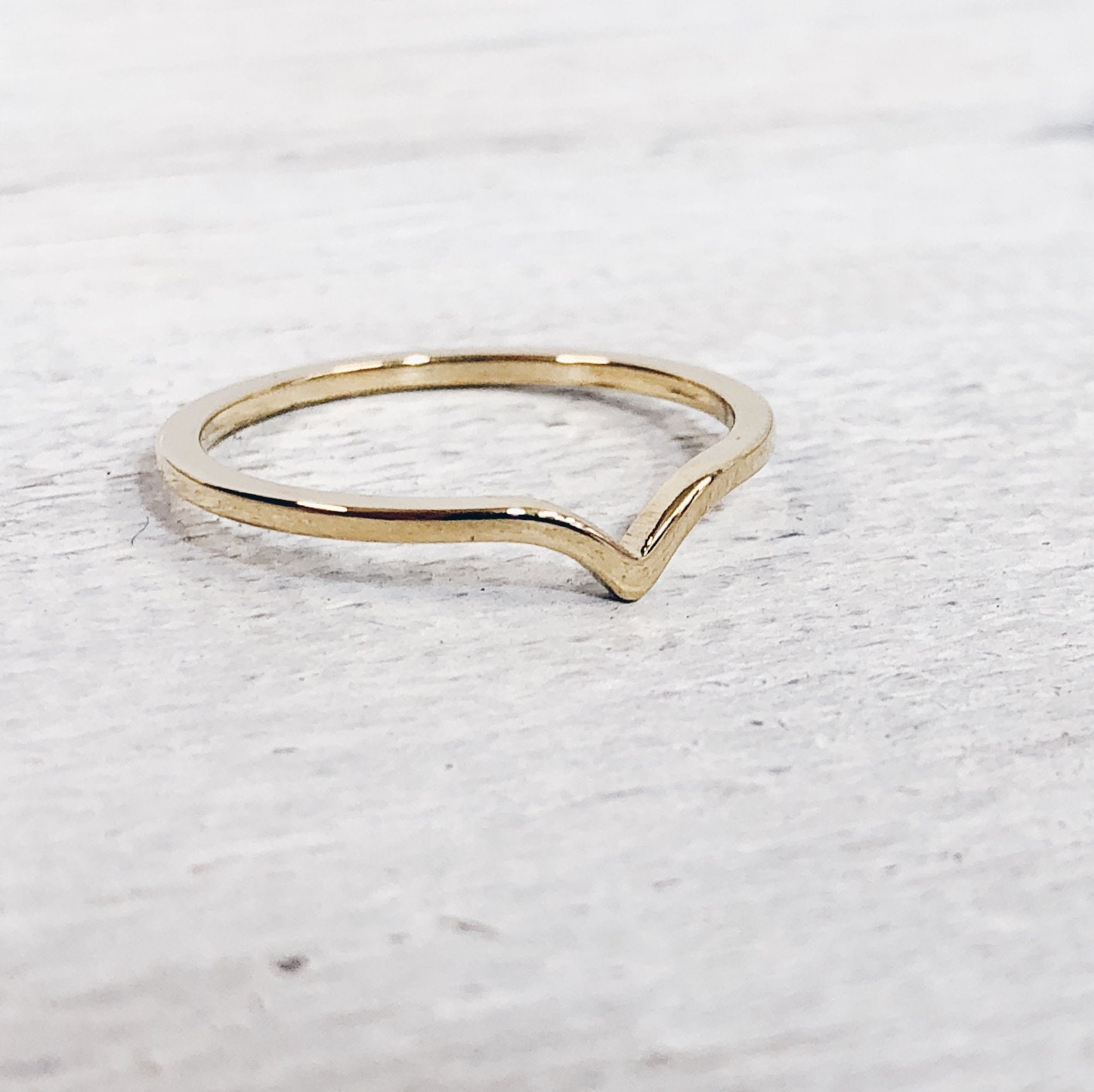 Curve Ring in Gold Colour Delicate Minimalist Ring Stainless - Etsy UK
