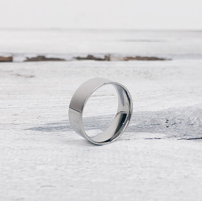 Simple Band Ring in Silver Colour Minimalist Ring Stainless - Etsy