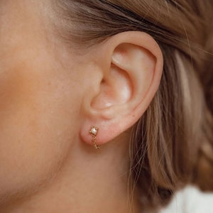 Pearl Earrings Stacking Set Sterling Silver | Natural Pearls Hoop ...