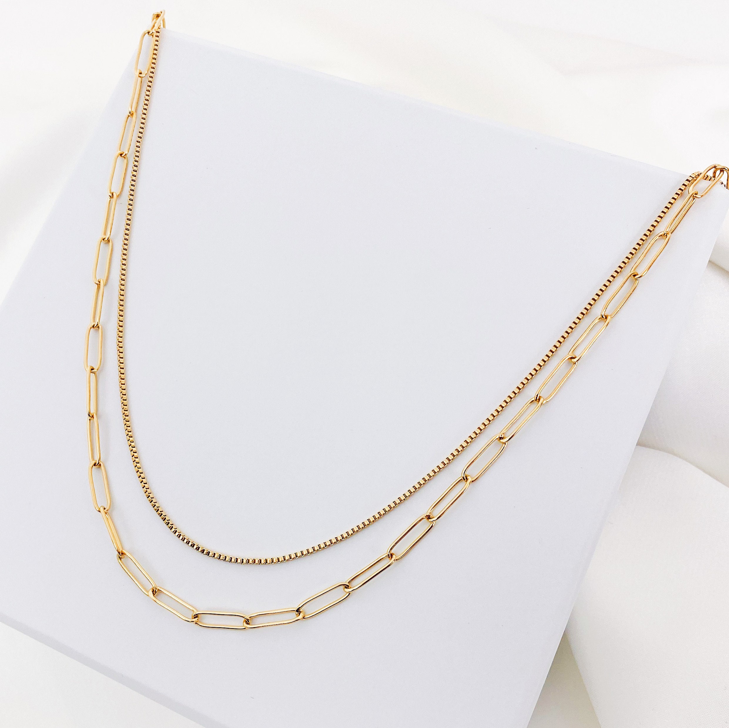 Großgliedrige Kette Mehrreihig Gold Frauen Gold Halskette - Etsy.de