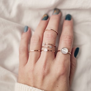 Delicate Rings Rose Gold Set of 2 Band Rings Stainless Steel - Etsy