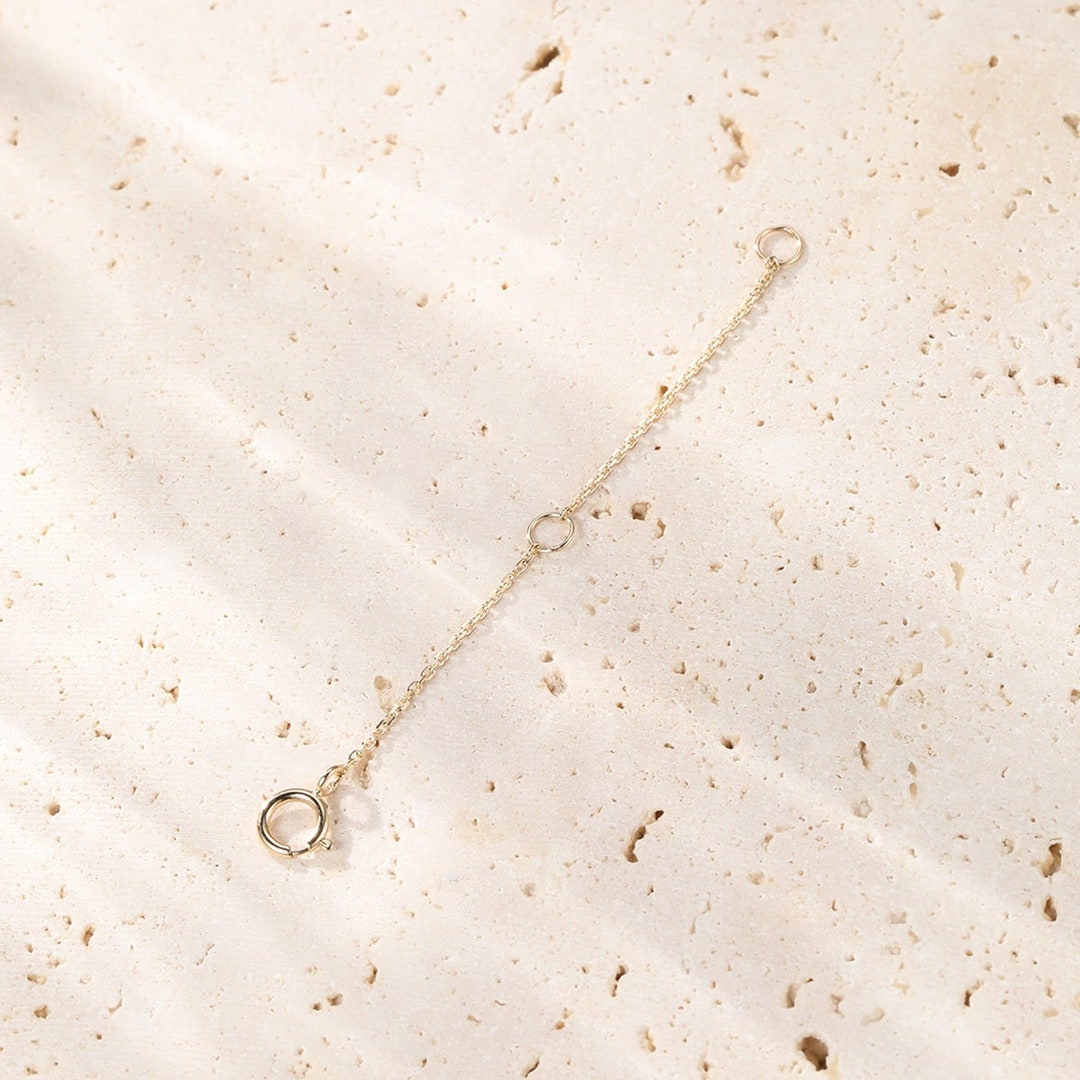 14k Gold Chain Extender | Necklace Extender Gold | 14K Solid Gold Chain ...