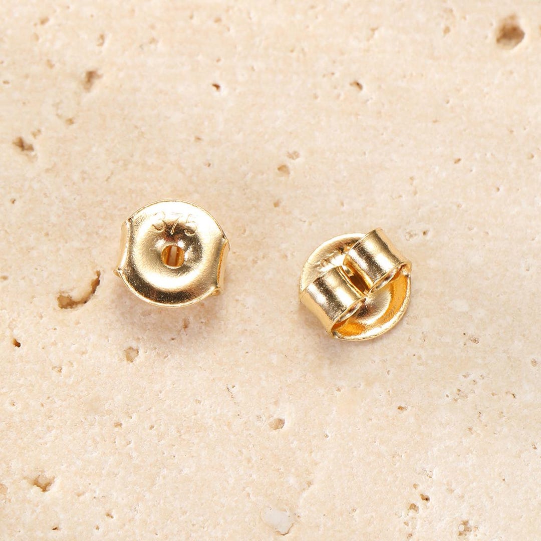 Solid Gold Earring Backs | 9K Gold Butterfly Backs | Earring Backs 14K ...