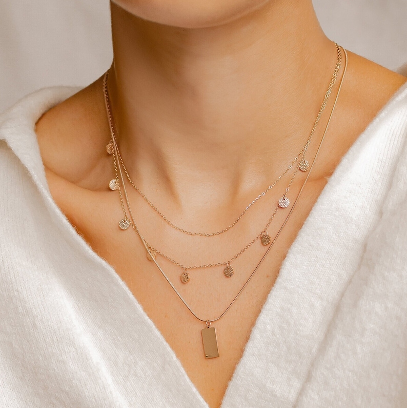 Multi-strand Layered Necklaces Rose Gold | 2 Necklaces: Double Layer ...