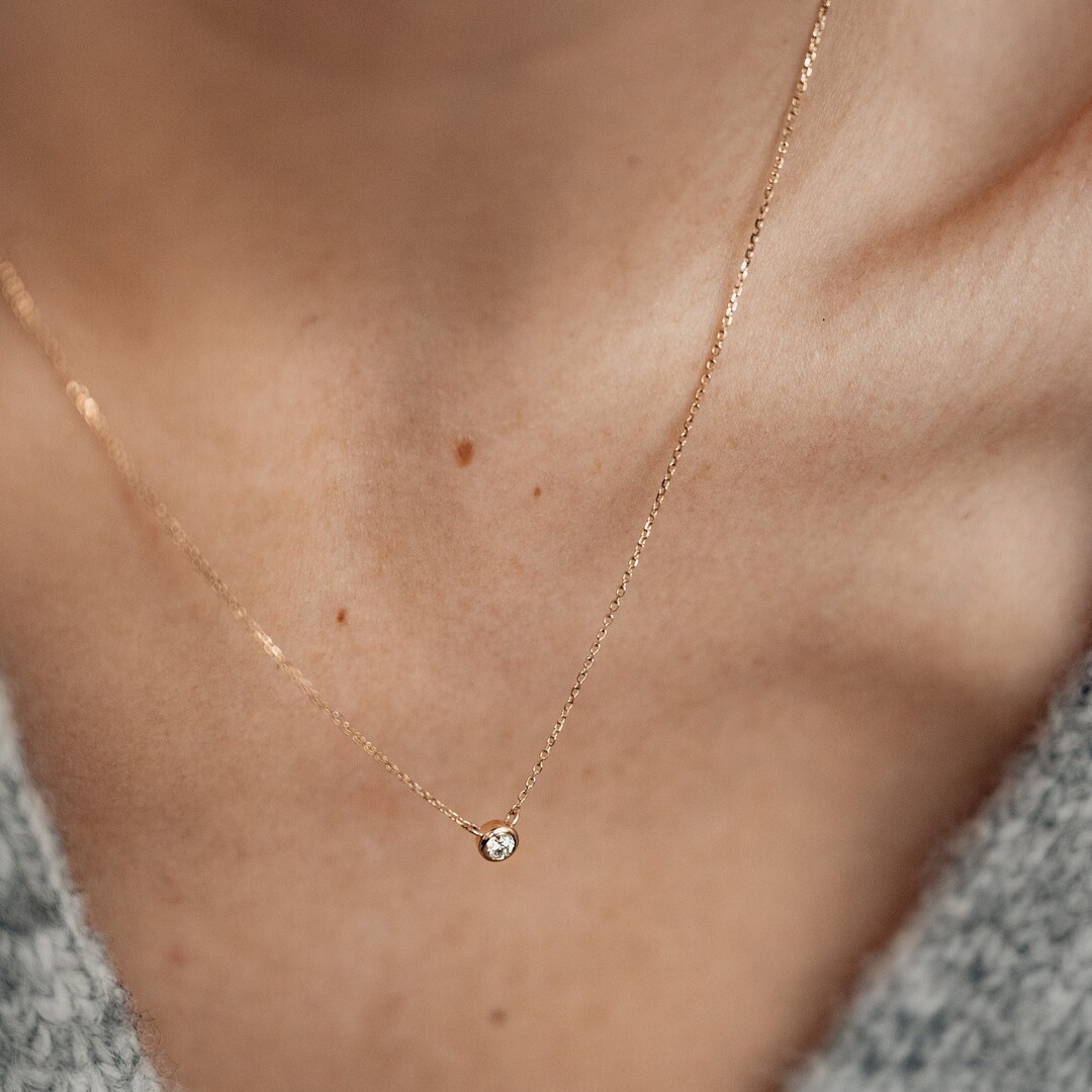 Completion Diamond Necklace 14K Gold | 585 Gold Chain With Diamond ...