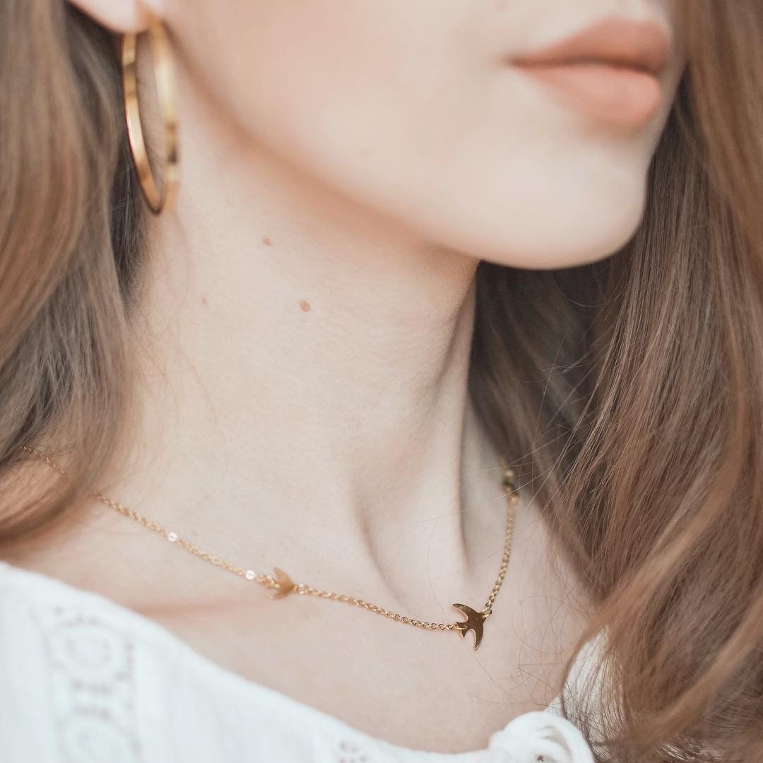 Dainty Swallow Bird Necklace: Stainless Steel Flying Birds Charms - Etsy