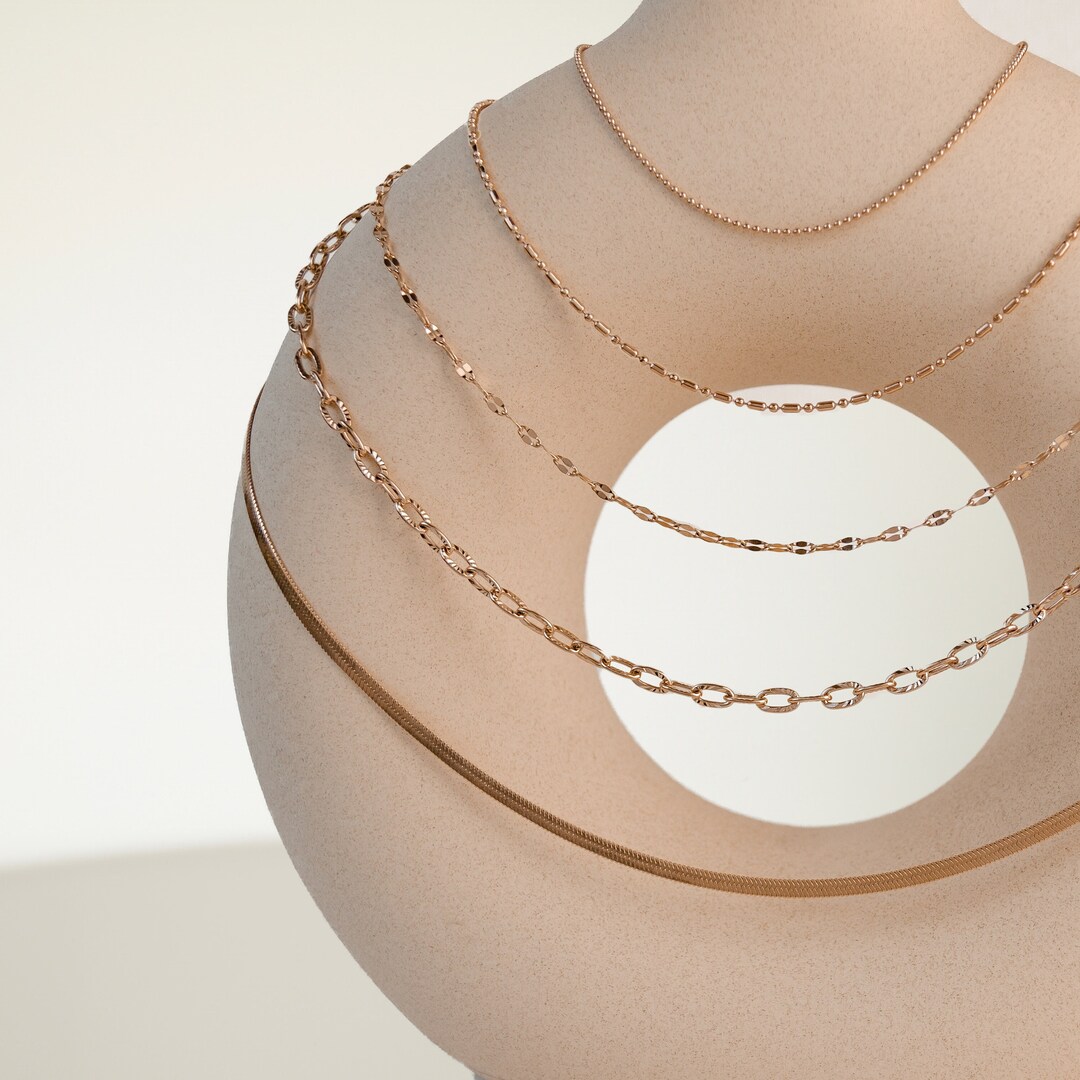 Rose Gold Chain | Rose Gold Snake Chain, Bead Chain, Rolo Chain, Ball ...