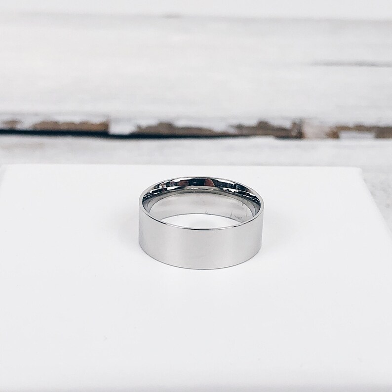 Simple Band Ring in Silver Colour Minimalist Ring Stainless - Etsy