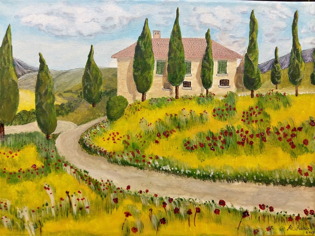 Acrylic Painting Title: Tuscany 3 30 X 40 Cm Acrylic on Canvas Unique Original Handpainted ...