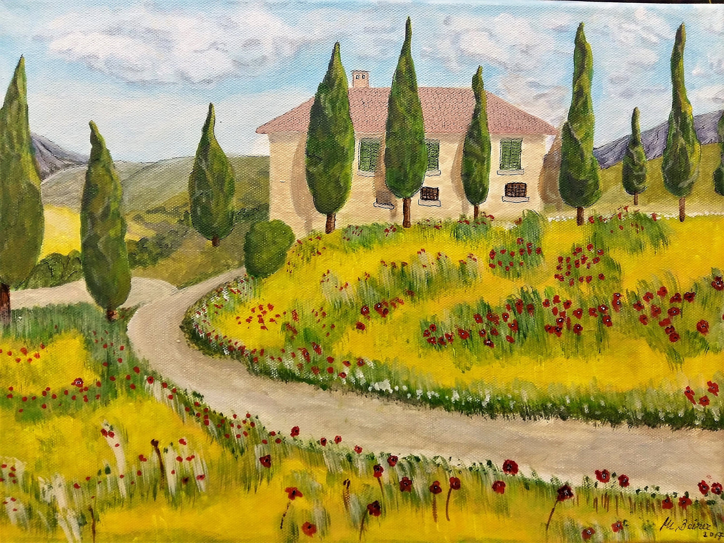 Acrylic painting - Title: Tuscany 3 - 30 x 40 cm - acrylic on canvas ...