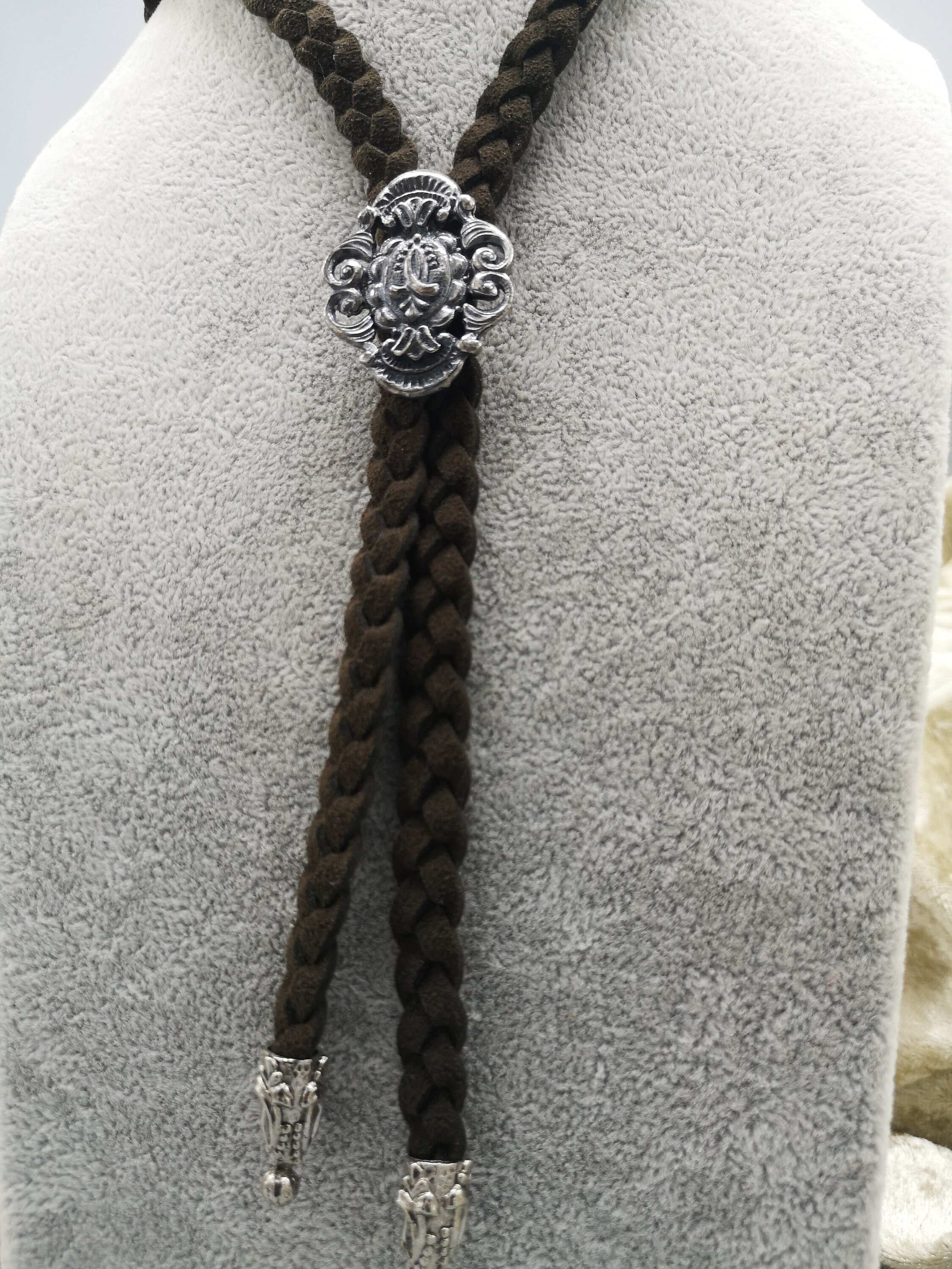 Traditional jewelery shirt tie brooch made of metal flowery 40 x 30 mm ...