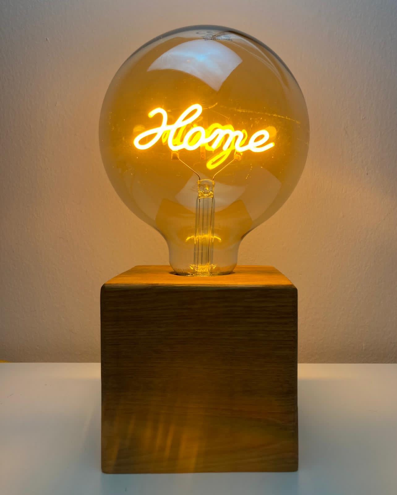 Small Cube Lamp Base and Feature E27 Bulb - Etsy UK