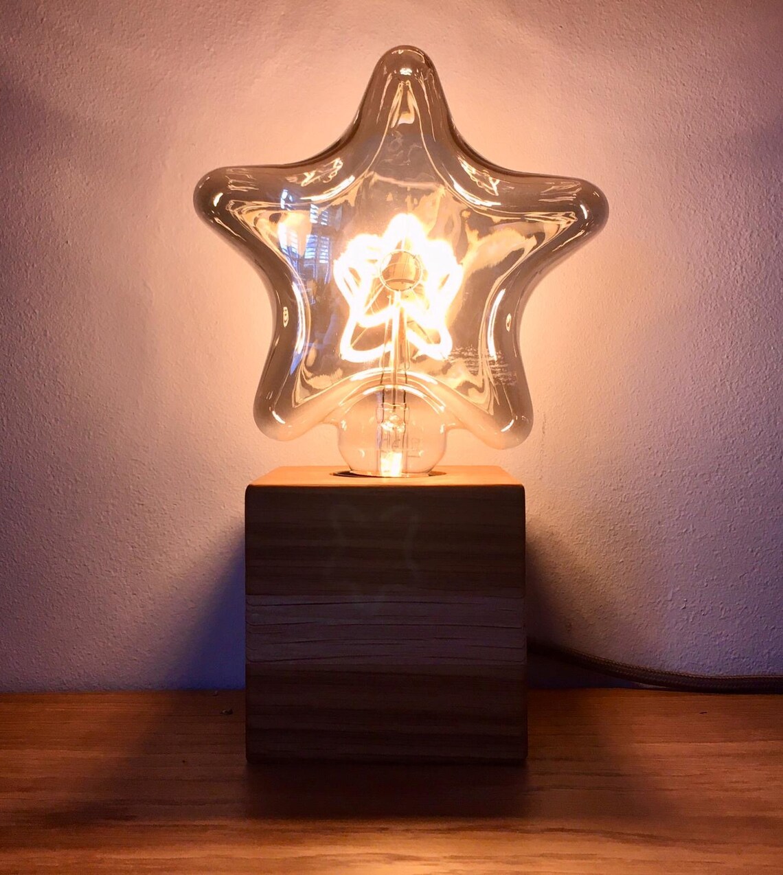 LED Star Smoky Grey Light Bulb With Star Filament 3W E27 | Etsy UK