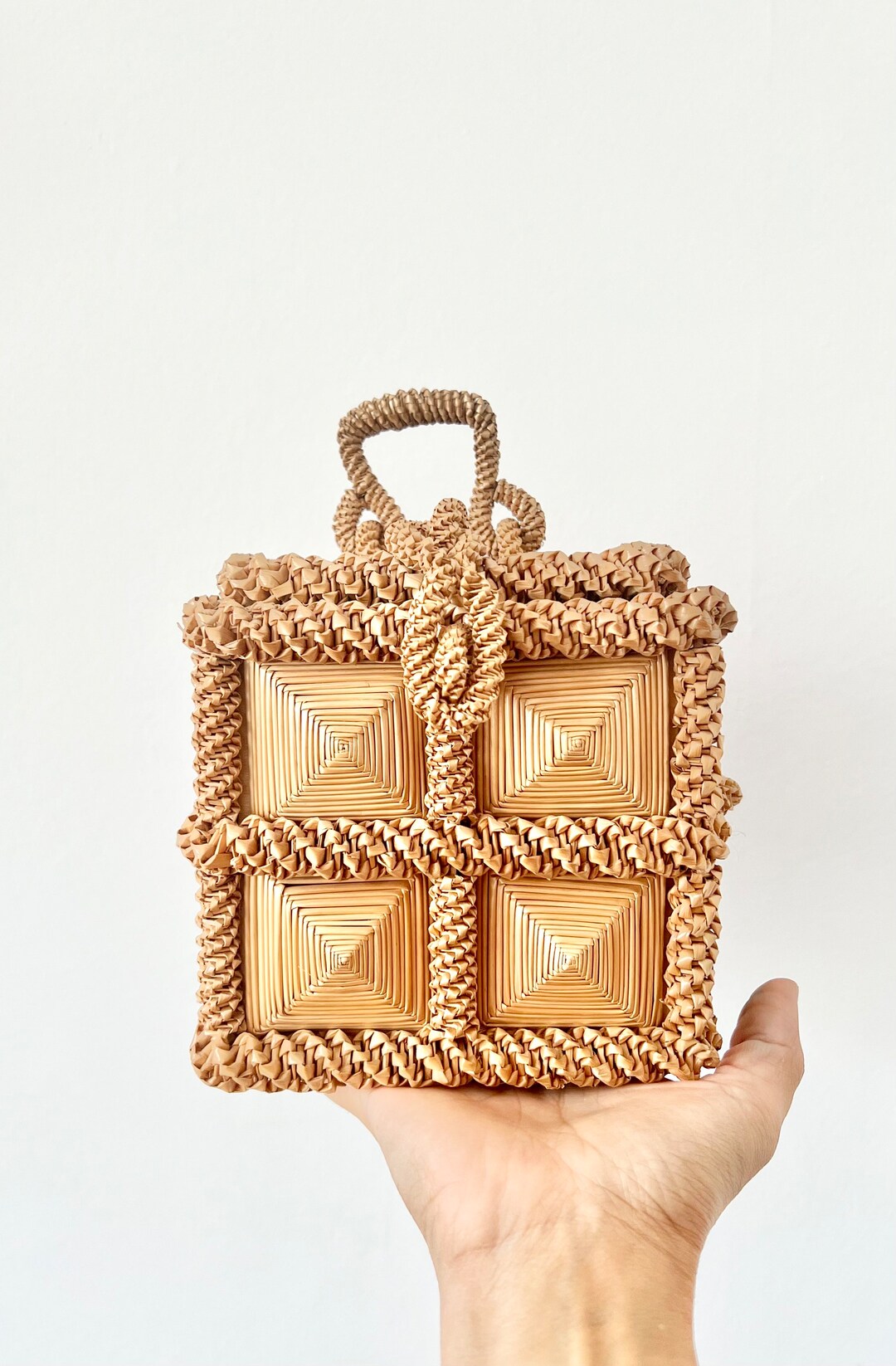 Vintage Harvest Large Square Box Traditional Straw Decor - Etsy