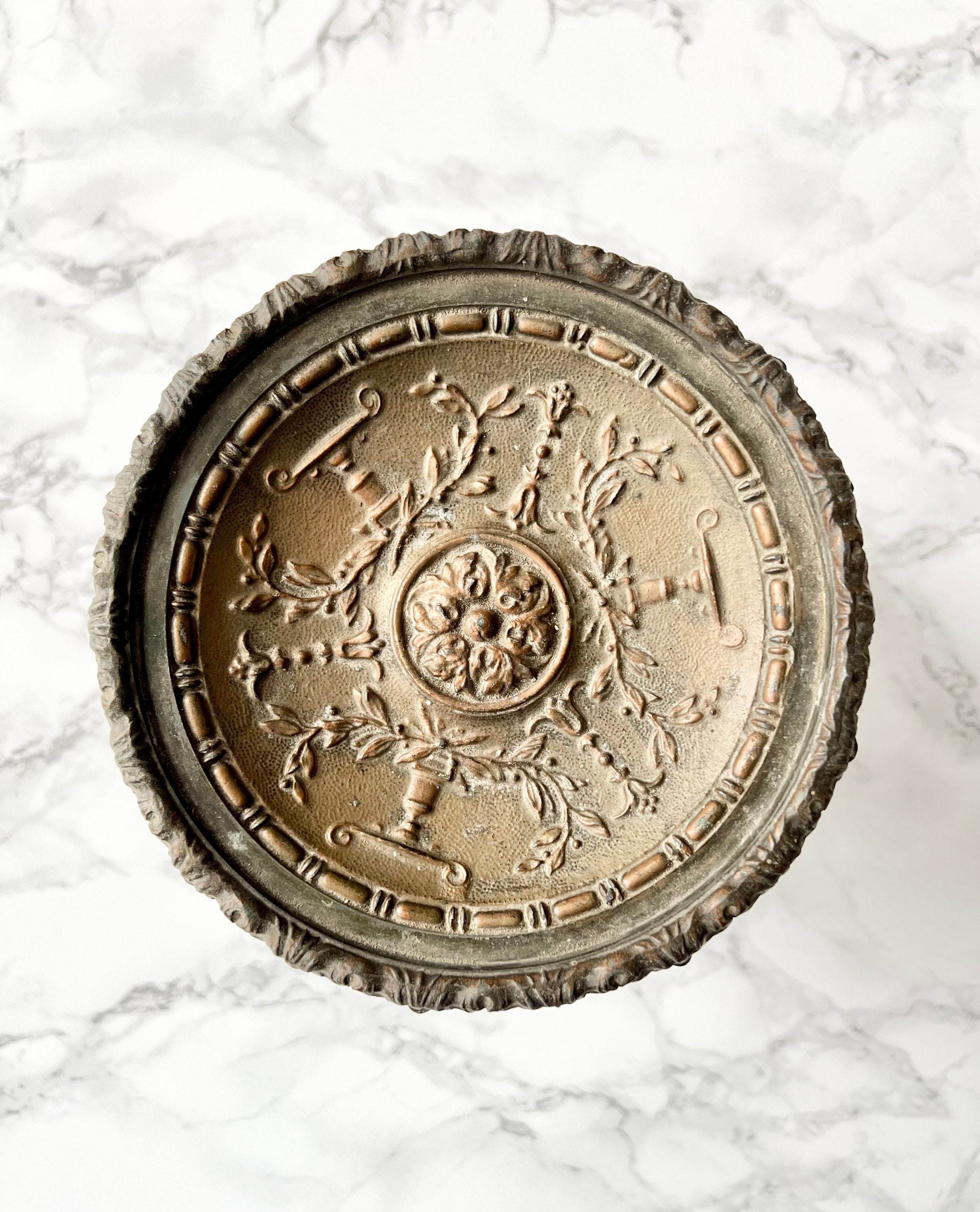 Large Antique Footed Tazza in Cast Metal Decorated With - Etsy