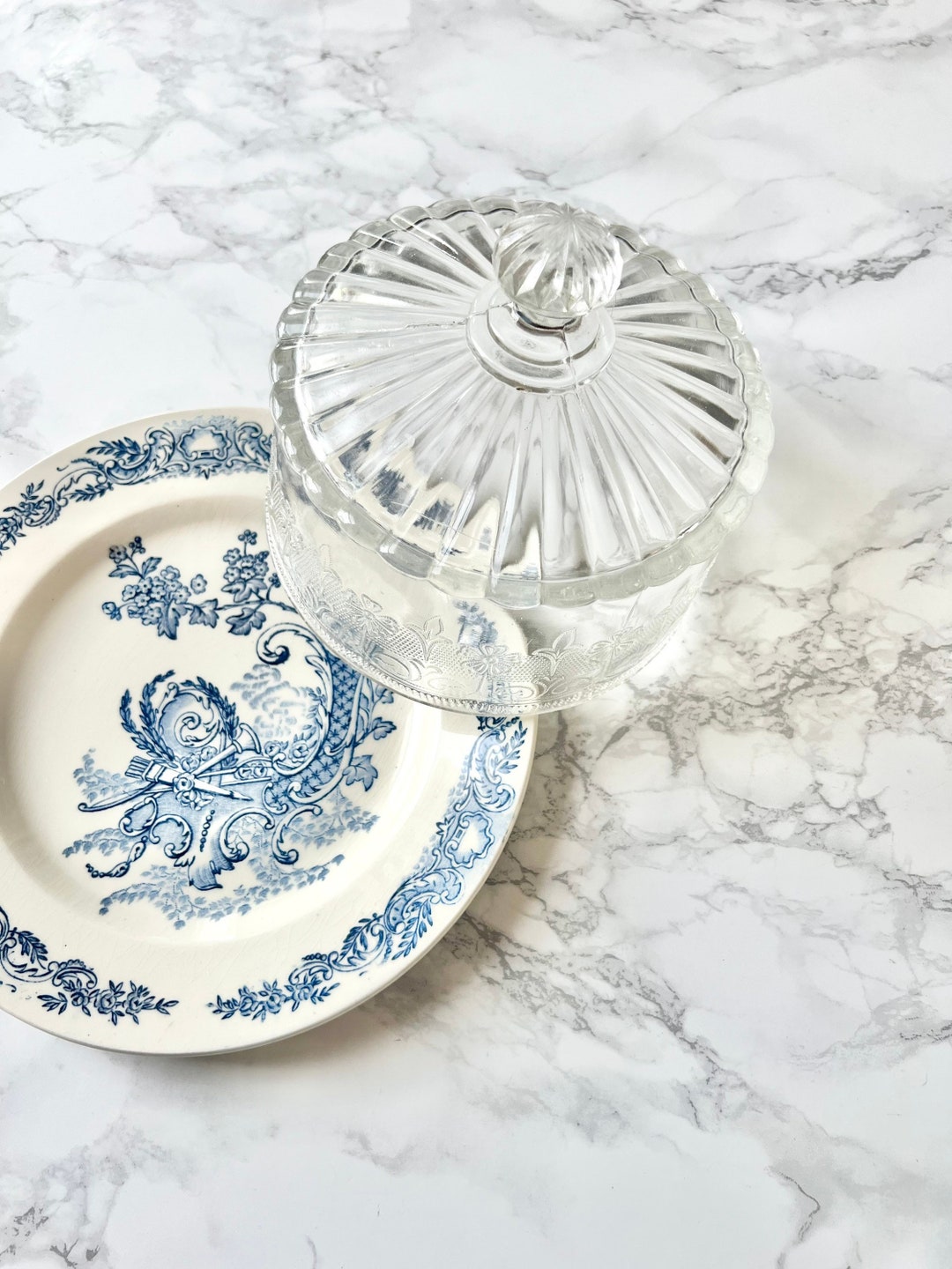 Old Antique French Cake / Cheese Bell / Cloche / Cover in Transparent ...