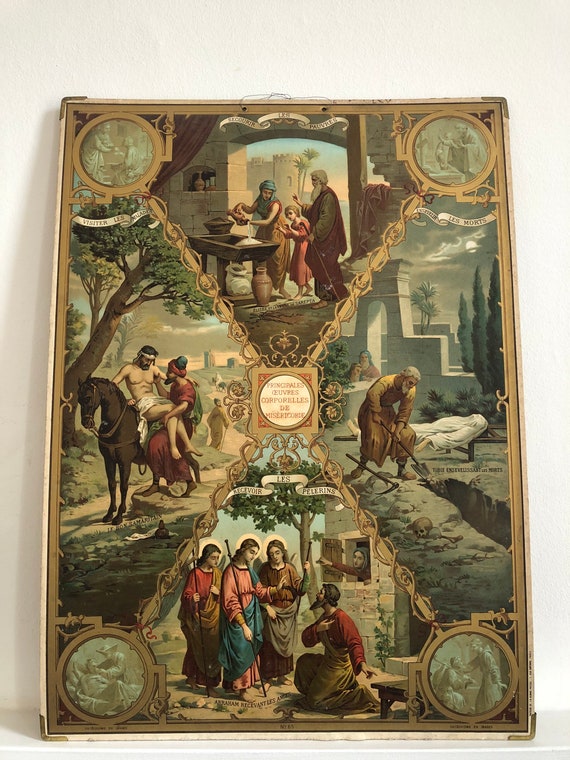 Old Cardboard Religious Education Panel Decorated With a | Etsy