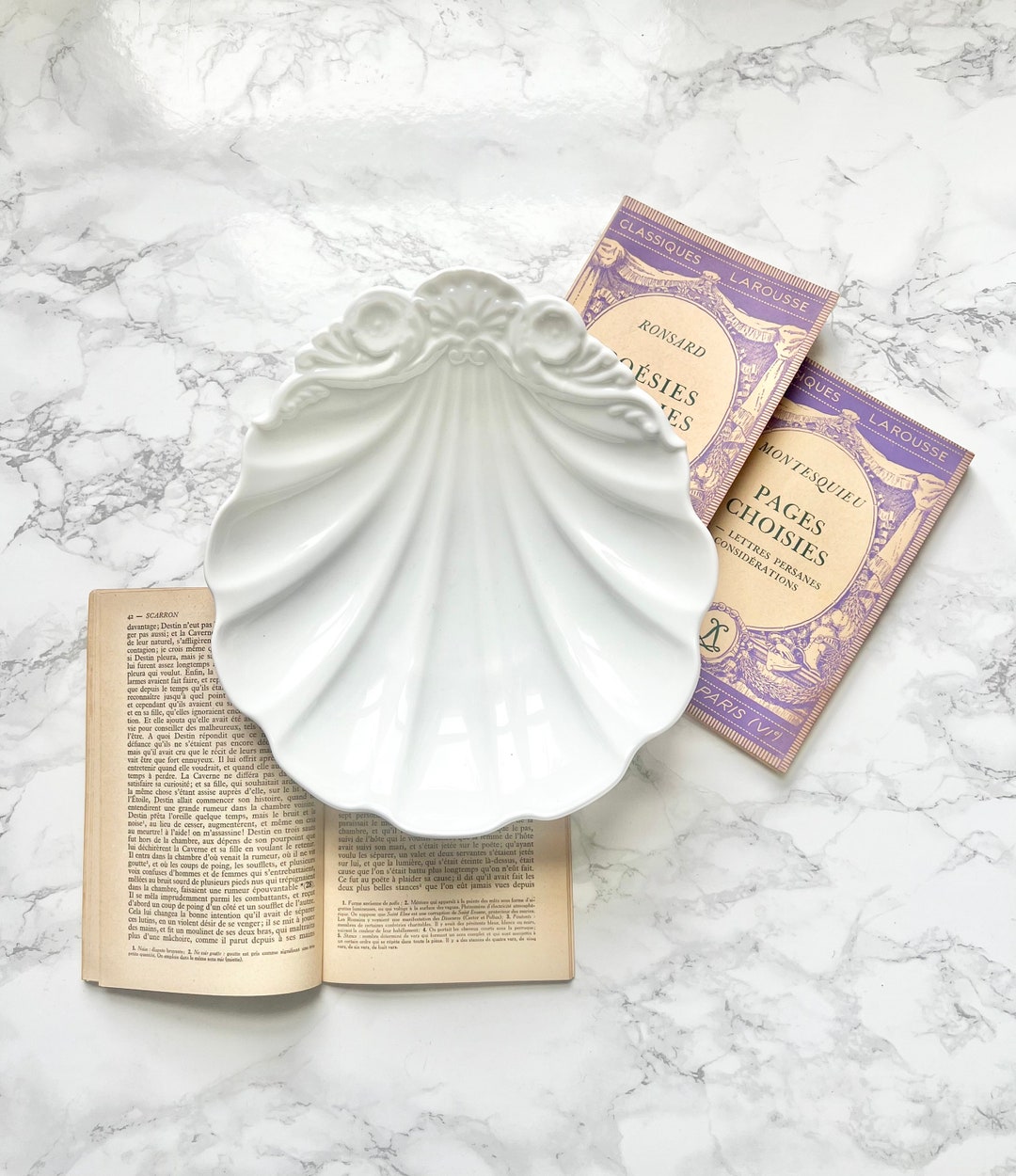 French Antique Ironstone Plate Shell Porcelaine De Limoges - Etsy