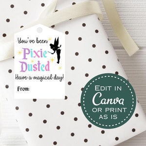Pixie Dust Printable Gift Tags, Tinkerbell Pixie Dusting Tags - Etsy