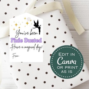 Pixie Dusted Purple Tinkerbell Printable Gift Tag, Gift Tag for Cruise ...