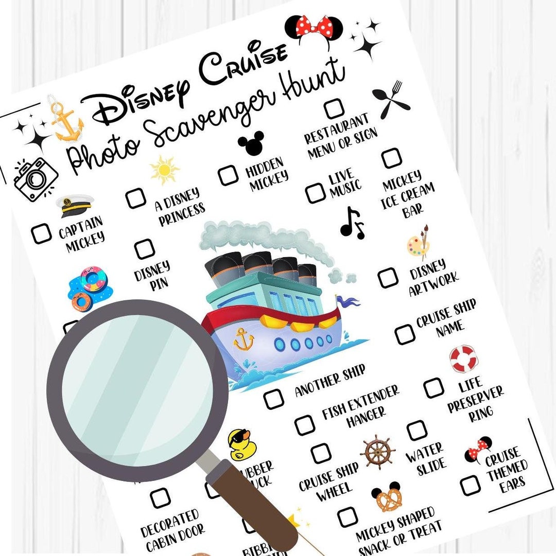 Disney Cruise Scavenger Hunt Printable, Print at Home Disney Game ...