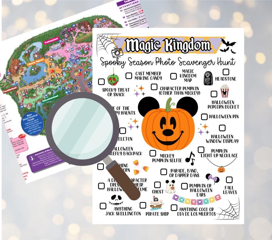 Halloween Magic Kingdom Scavenger Hunt Printable, Print at Home Disney ...
