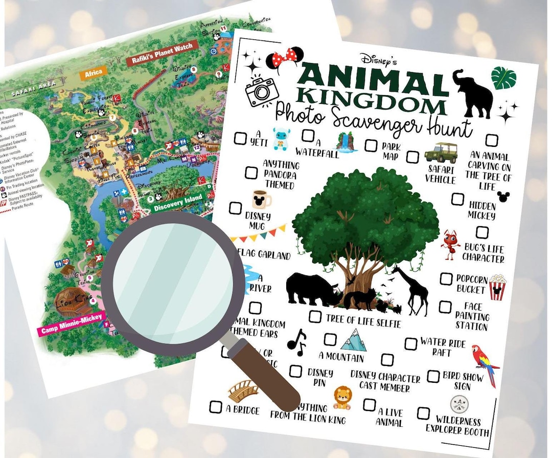 Animal Kingdom Scavenger Hunt Printable, Print at Home Disney Games ...