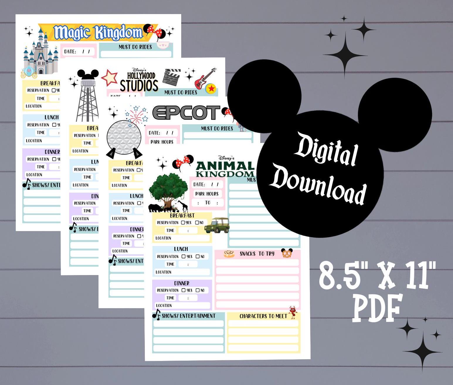 Disney World Printable Planner, Family Disney Trip Planner, Disney ...
