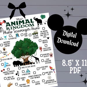 Animal Kingdom Scavenger Hunt Printable, Print at Home Disney Games ...