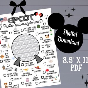Epcot Scavenger Hunt Printable, Print at Home Disney Games, Adult ...